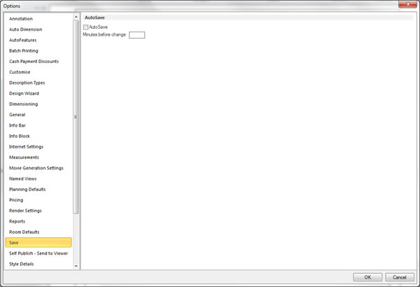 Change the default save options